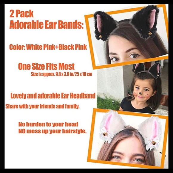 Party Supplies | Nwt 2pk Super Cute Cat Ears With Bows And Bells For ...